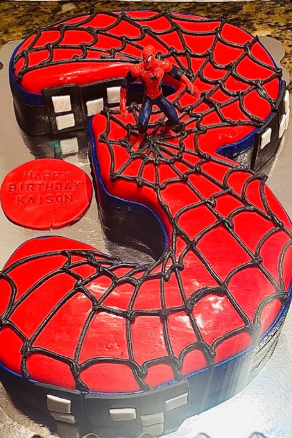 Spider Man Number Cake